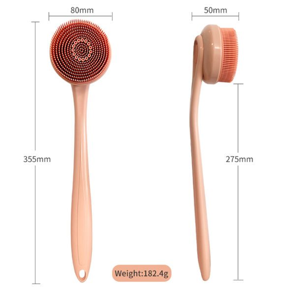 LMZ351 Wholesale Silicone Body Scrubber Shower Bath Brush with Long Handle
